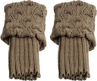Generic Manchettes en feutre pour femmes pour lhiver des ann&eacute;es 80, tricot c&ocirc;tel&eacute; chauffe-jambes chauds, chaussettes longues pour bottes dhiver chauffe-pieds 