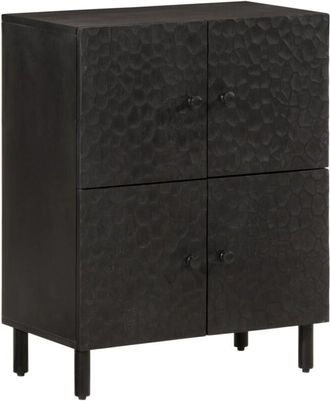 vidaXL Beistellschrank Schwarz 60x33x75 cm Massivholz Mango vidaXL