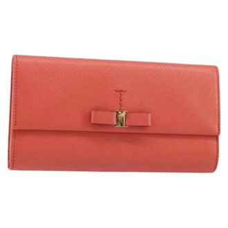 Ferragamo Portefeuille en cuir Pre-owned - Femme - Pre-owned - Orange - Taille: ONE Size
