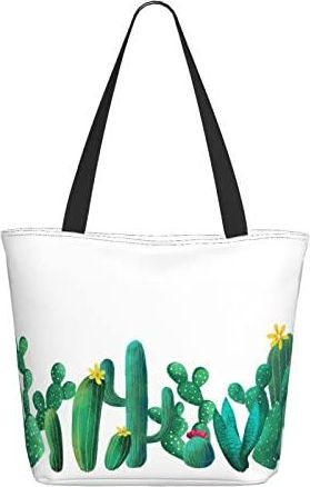 AOOEDM Sac &agrave; provisions pour femme aquarelle-cactus 33 x 27 x 19 cm. Le cadeau parfait pour la Saint-Valentin. Cest de la Saint-Valentin pour maman, fille, &eacute;