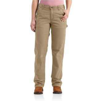 Carhartt Work in Progress Damen Rugged Flex Loose Fit Canvas-Arbeitshose Work Utility Pants, Dunkelbraun, 6W EU