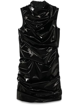 Alexander McQueen robe &agrave; effet m&eacute;tallis&eacute; - Noir