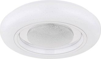 Globo Lighting Plafonnier avec télécommande Plafonnier changement de couleur Lumière du jour Cristaux, anneau chromé, rgb led 18W 710Lm blanc chaud froid, d