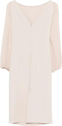 D.exterior Femme, Robes, Beige, Taille: 44 FR Mini-robe drap&eacute;e &agrave; manches longues