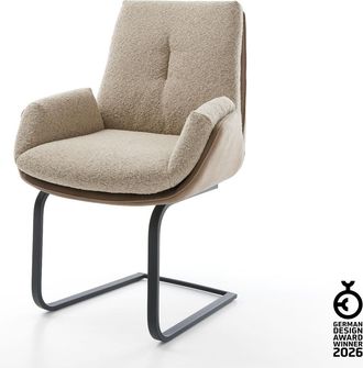 DELIFE Freischwinger Clea-Flex Materialmix Schlamm Freischwinger flach Schwarz, Esszimmerst&uuml;hle