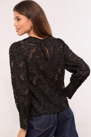 Lipsy Langarmbluse Lipsy Bluse mit Ausbrenner-Design, Regular (1-tlg)