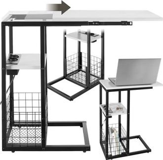 TecTake TecTake Table dappoint pour Ordinateur Portable 50-73 x 30 x 61,5 cm Table de Nuit Moderne Bout de canape Table de Salon Meuble dappoint pour Salon, C