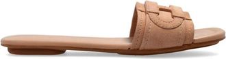 Hogan Femme, Chaussures, Rose, Taille: 38 1/2 EU H685 Leather Slides