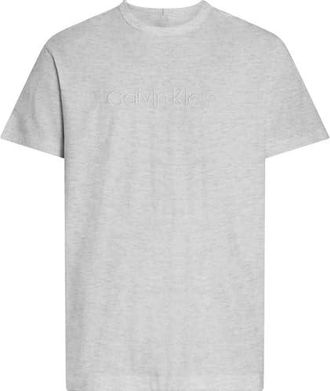 Calvin Klein T-Shirt Manches Courtes Homme Crew Neck Col Ras-du-Cou, Gris (Grey Heather), S