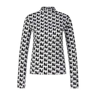 Msgm Msgm, Femme, Tops, Blanc, Taille: 38 FR Chemise &agrave; Manches Longues Moderne avec Imprim&eacute; M