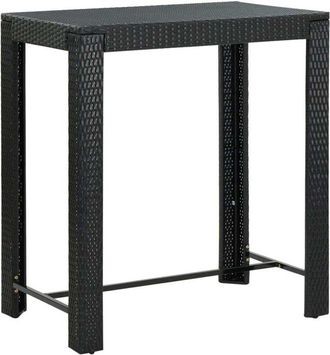 vidaXL Garten-Bartisch Schwarz 100x60,5x110,5 cm Poly Rattan Vidaxl