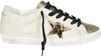 Golden Goose Low-Top Sneaker - Superstar Leather Upper Glitter Sneakers - Gr. 38 (EU) - in Weiß - für Damen
