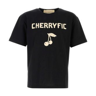Valentino Garavani Homme, Tops, Noir, Taille: M Cherryfic T-Shirt