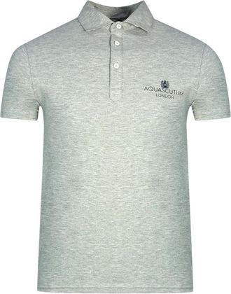 Aquascutum London Bold Logo Graues Poloshirt