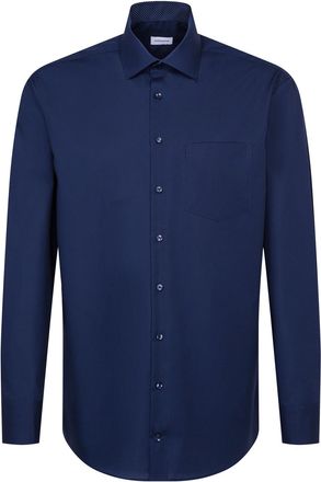 Seidensticker Herren Business-Hemd - Regular Fit - B&uuml;gelfrei- Kent-Kragen - Langarm - 100% Baumwolle Blau (Dunkelblau 19) 43