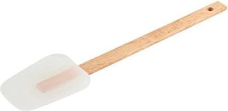 Fackelmann 30940 Spatule bout transparent pour pâtisserie, spatule en silicone, Silicone, Bois, 32 cm