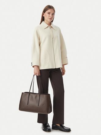 Calvin Klein Handtasche Calvin Klein Emblem Aop Medium Work Tote LV04F3786G Dunkelbraun