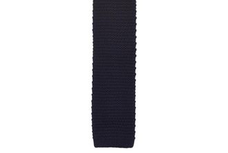 Bexley Cravate Coton Unie tricot - Cravate homme marine