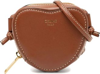 Celine 2021 Micro Leather Heart crossbody bag - Marron