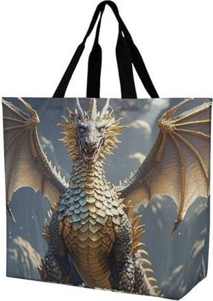 Generic Dragon DOr Sac Fourre-Tout L&eacute;ger Tote Bag Grand Sac Courses Pour Voyage Plage Gym