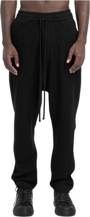 Thom Krom Homme, Pantalons, Noir, Taille: M Pantalon de surv&ecirc;tement en laine avec cordon de serrage