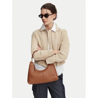 Calvin Klein Handtasche Calvin Klein Slouchy Leather Shoulder Bag LV04F3657G Gr&uuml;n