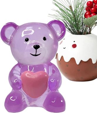 Generico B&auml;renfiguren, Tischdekoration aus Kunstharz mit Herz, niedliche B&auml;rendekoration f&uuml;r Zuhause, Wohnzimmer, Schlafzimmer, Arbeitszimmer, Innenbereich, Au