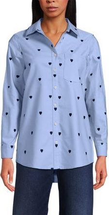 Lands End Langarm Oxford-Hemdbluse, Damen, Gr&ouml;&szlig;e:32-34 regular, Blau, Baumwolle, by Lands End