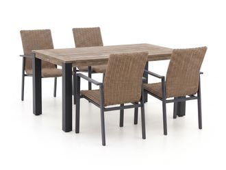 Manifesto Furniture Manifesto Villongo/ROUGH-S 160 cm Gartenm&ouml;bel-Set 5-teilig stapelbar