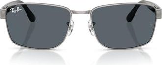 Ray-Ban Lunettes de soleil carr&eacute;es Rb3750, Bleu (Gunmetal/Blue), 59 mm