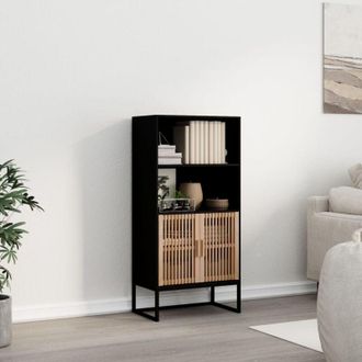 vidaXL Buffet haut noir 60x35x125 cm bois ding&eacute;nierie Vidaxl