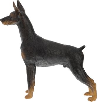 Pretyzoom Dobermann Figur Aus Kunststoff Lebensmittelecht Realistische Hundestatue Als Tischornament Kompakt Leicht Wohnliche Dekoration F&uuml;r B&uuml;ro Und Zuhause