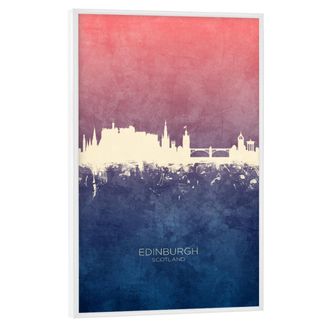 artboxONE Poster mit wei&szlig;em Rahmen 60x40 cm St&auml;dte Edinburgh Skyline BlueRose - Bild Edinburgh Cityscape Edinburgh