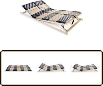 vidaXL Lattenrost mit 42 Latten 7 Zonen 100x200 cm - Lattenrost - Holzrahmen - Buche - Birkenholz - Lattenrost 100x200
