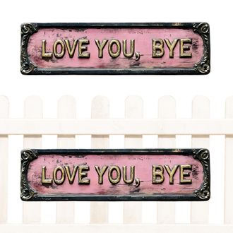 Generic Vintage Liebe Wandschild - Rosa Rostbest&auml;ndiges Metall Dekorschild, Klassisch h&auml;ngende Typographie Ornament, Elegante Interieur | Sentimental Home Mes