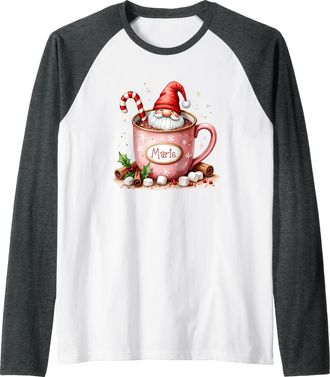 BDAZ Marie Christmas Santa Personalisierter Name Raglan