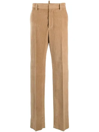 Dsquared2 pantalon en velours c&ocirc;tel&eacute; &agrave; coupe droite - Tons neutres