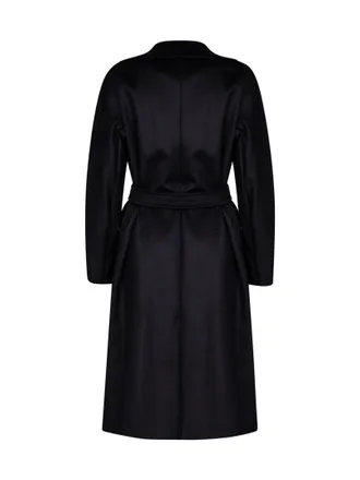 Max Mara Womens Wrap Coat Wkdresina Black Virgin Wool
