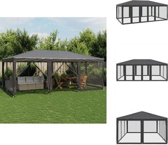vidaXL Tente de f&ecirc;te avec 10 parois lat&eacute;rales maille anthracite 6x4 m - Tente De F&ecirc;te - Tentes De F&ecirc;te - Tente - Tente De Gazebo