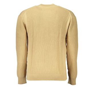 Calvin Klein Logo Embroidered Cotton Sweater - Beige