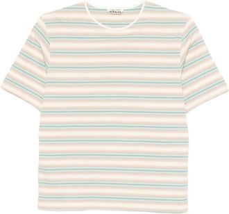 Auralee t-shirt à rayures - Bleu