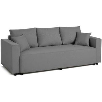Best Mobilier Bestmobilier - Regala - 3-sitzer sofa - schlaffunktion und bettkasten - aus stoff - grau