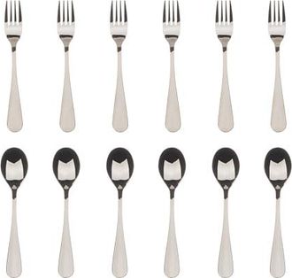 Bergner München - 6er Set Gabeln + 6 Dessertlöffel 2,5 mm - Versilbert - Aus stabilem Edelstahl - Spülmaschinenfest - Spülmaschinenfest