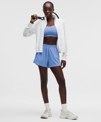 lululemon Leichte Shorts mit hohem Bund im Relaxed Fit Langer Liner f&uuml;r Frauen - 8 cm - Gr&ouml;&szlig;e 10 in Prep Blue