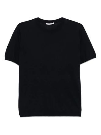 KANGRA t-shirt en maille fine à design nervuré - Bleu