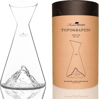Alaskan Maker 1-Liter-Wasserkrug | Handgeblasenes Borosilikatglas von h&ouml;chster Qualit&auml;t mit erhabenen Bergmotiven | TOPOGRAPHIC (Matterhorn)