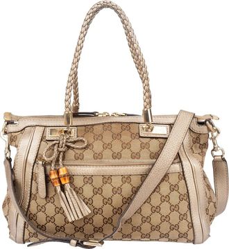 Gucci Crossbody Bags - Gucci GG Monogram Bamboo Handbag - Gr. unisize - in Braun - f&uuml;r Damen