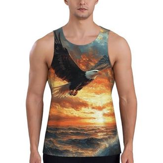 Generic D&eacute;bardeur respirant &agrave; s&eacute;chage rapide sans manches pour homme pour entra&icirc;nement &agrave; la plage S &agrave; 4XL, Pygargue &agrave; t&ecirc;te blanche 17, 4XL