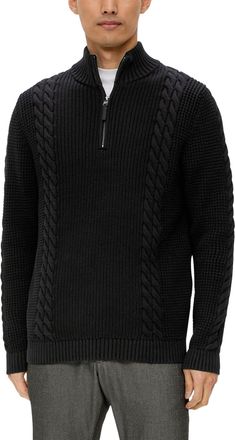 s.Oliver Troyer-Pullover mit Zopfmuster