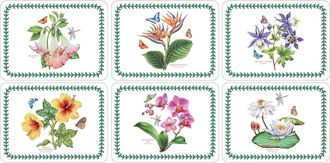 Portmeirion Pimpernel Platzsets, 30,5 cm x 23 cm, mittlere Größe, Motiv: Exotischer Botanischer Garten, Mehrfarbig, 6 Stück